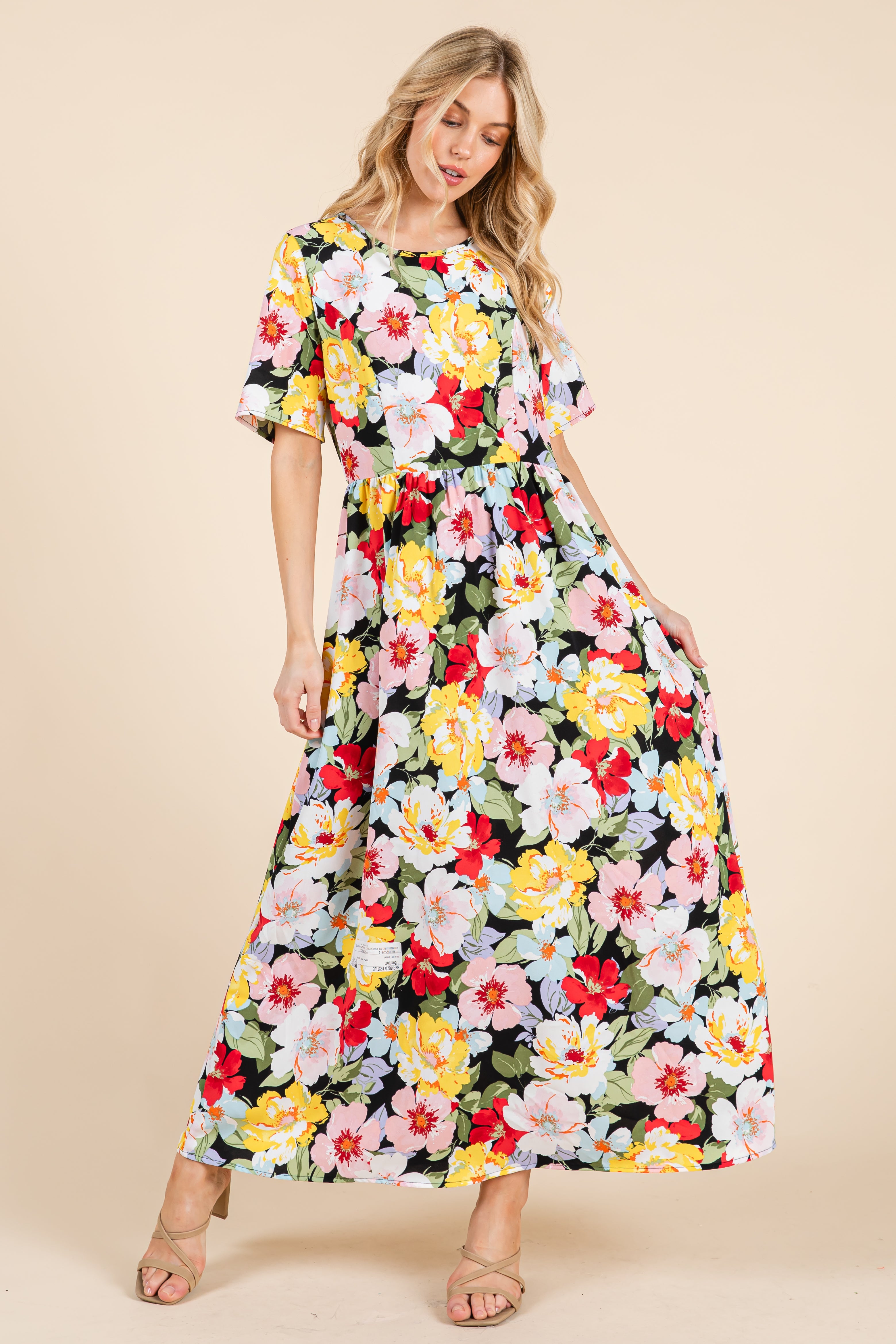 DA1618 FLORAL PRINT MAXI DRESS – BOMBOM USA